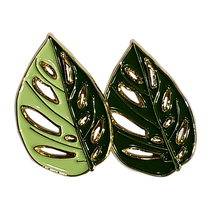 Custom Leaf High Quality Golden Plating Soft Enamel Lapel Pin Badges With Different Colours