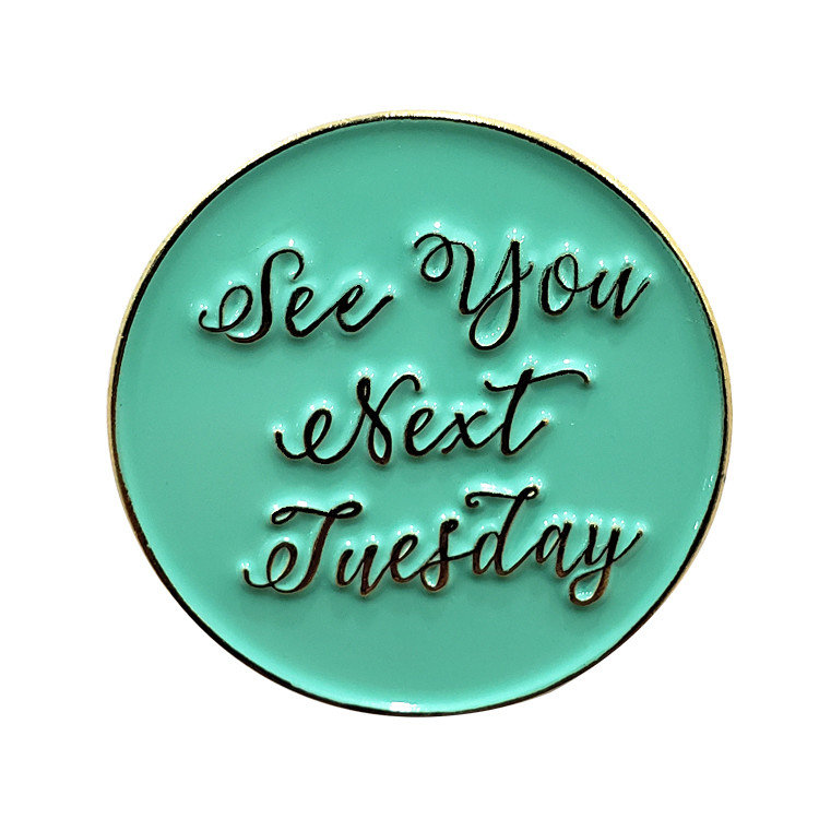 Glitter and Pure Color Soft Enamel Lapel Pins Badges With Round Shape