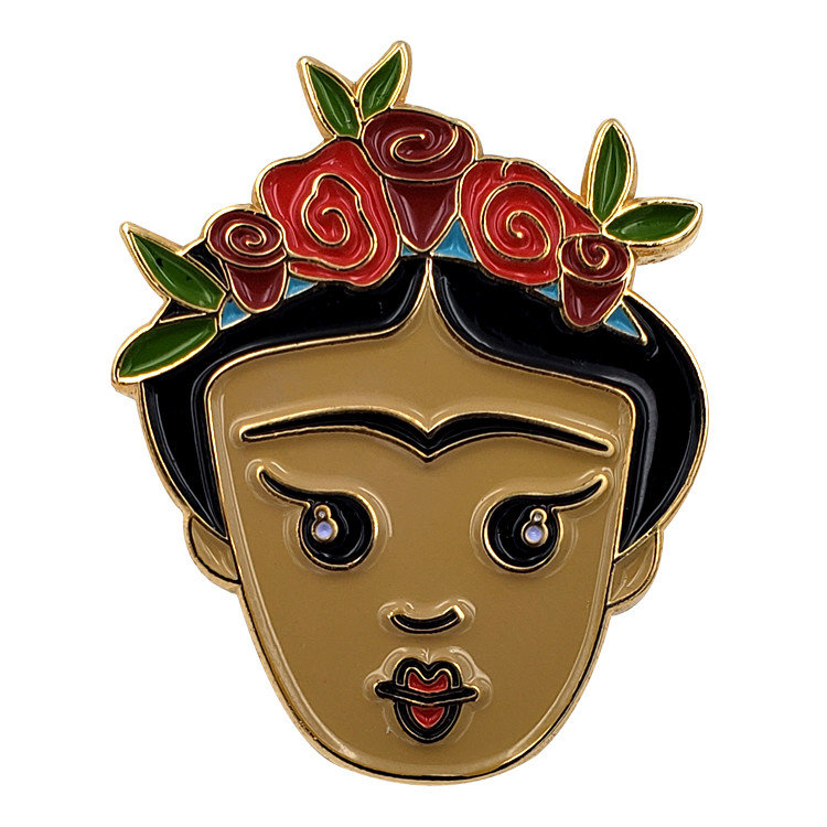 Make Your Own Gold Plating Soft Enamel Pins Badges A Girl With Flower