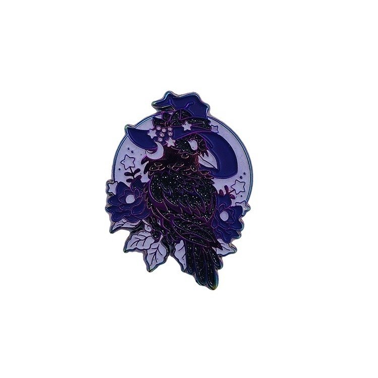 Customized Colorful Soft Enamel  Lapel Pin Badge With Glow And Glitter