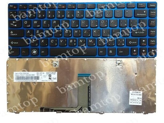 Lenovo G480 Arabic Laptop Keyboard , Arabic Computer Keyboard With Blue Frame