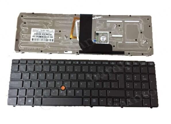 8560W Elitebook Gray HP Original Laptop Keyboard Layout , LED Backlight Keyboard