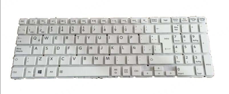 Shockproof Latin Replacement Toshiba Laptop Keyboard , White Keyboard For PC
