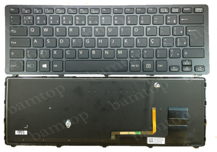 Frame Brazilian Sony Vaio Laptop Keyboard Waterproof Low Noise Button Tap Designed
