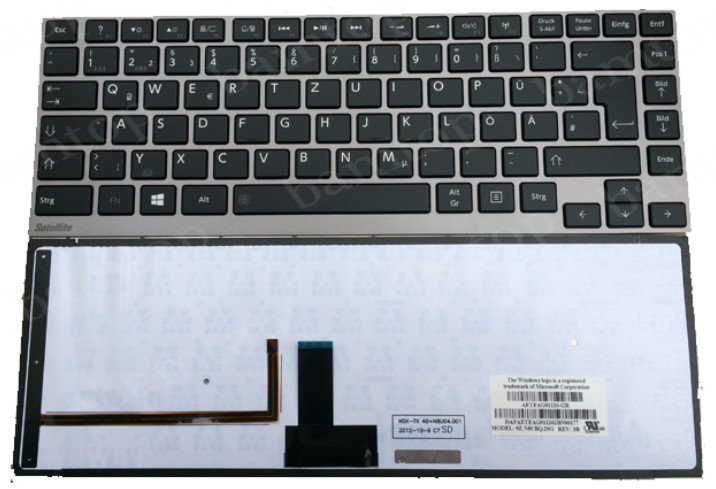 Toshiba U900 Frame German Laptop Keyboard Layout GR Backlit Darfon P / N