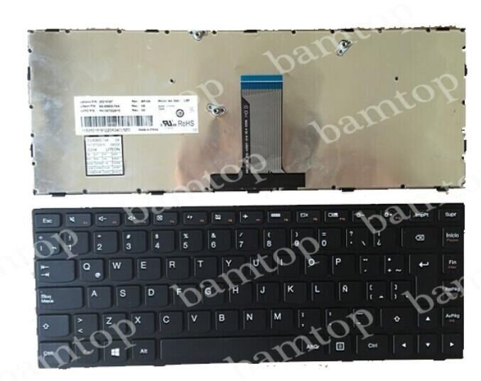 Black Frame Latin Notebook Keyboard Layout Waterproof 6 Months Warranty