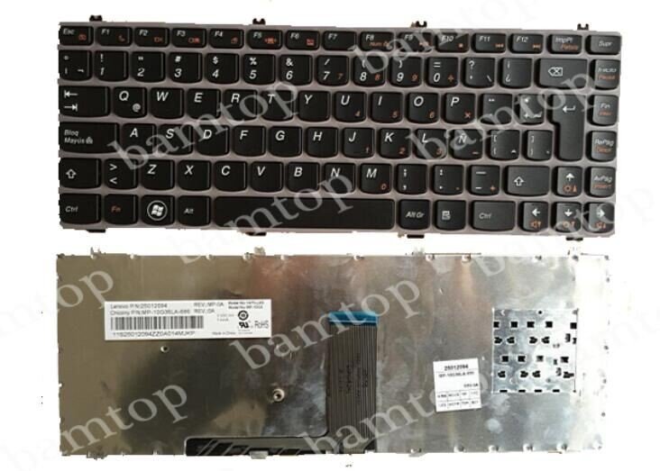Pink Frame Latin Keyboard Layout , Y470 Lenovo Laptop Keyboard Chicony Model