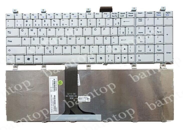 Numeric Brazilian White Tablet Keyboard Layout MSI CR600 High Durability Printing