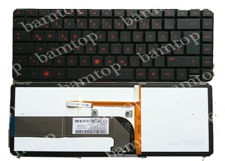 HP Dm4-3000 German Laptop Keyboard Layout With Backlit Red Printing Letter