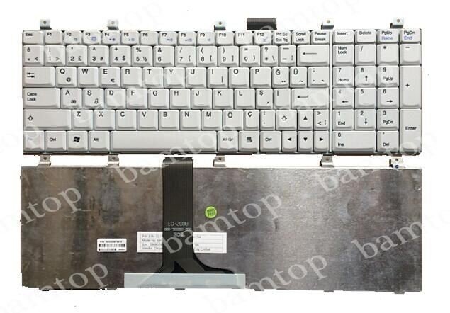 Turkish White Replacement Laptop Keyboard , LED Backlight Keyboard MSI VX600 VR600