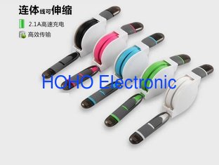 China High Speed 2 in 1 usb data cable sync charger Telescopic line Retractable usb cable iphone supplier