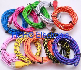 China Micro USB Cable Fabric Braided Cable 1M 3FT 2M 6FT 3M 10FT For Htc Lenovo Huawei  supplier
