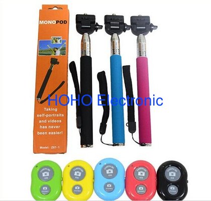 Z07-1 Wireless Bluetooth selfie stick clip Monopod Shutter Release cable take pole supplier