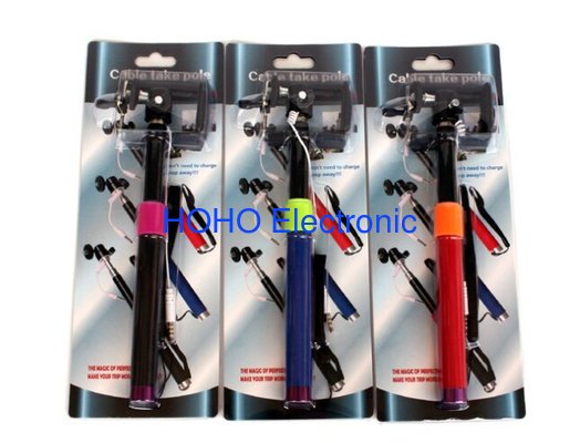 wired selfie Phone Monopod camera Remote Control Self-timer Shutter Clip stick supplier