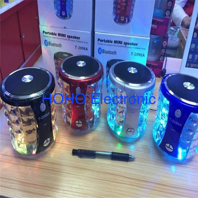 Mini Portable Wireless Bluetooth Speaker T-2096A With FM radio mic Handsfree Led lights supplier