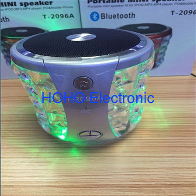 Mini Portable Wireless Bluetooth Speaker T-2096A With FM radio mic Handsfree Led lights supplier
