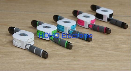 High Speed 2 in 1 usb data cable sync charger Telescopic line Retractable usb cable iphone supplier