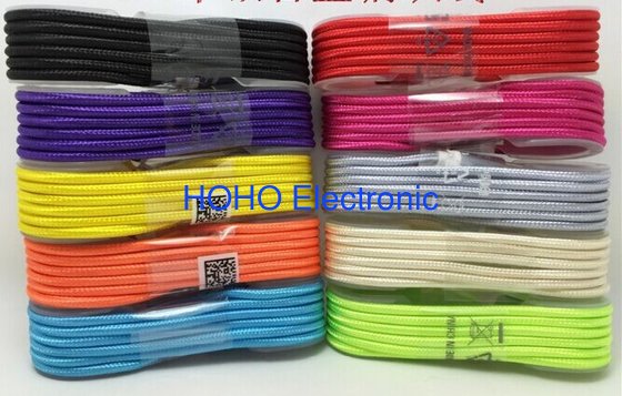 Braided USB Charging Cable For  iphone HTC Sony LG Micro USB Wire Metal Head Plug supplier