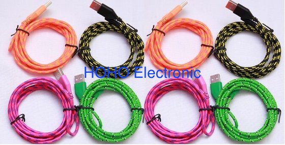 Micro USB Cable Fabric Braided Cable 1M 3FT 2M 6FT 3M 10FT For Htc Lenovo Huawei  supplier