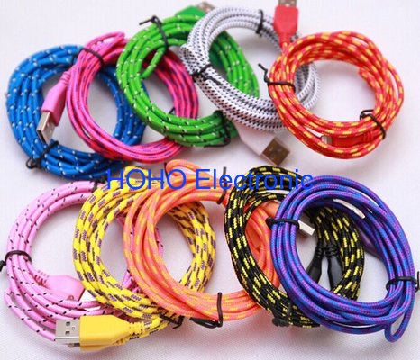 Micro USB Cable Fabric Braided Cable 1M 3FT 2M 6FT 3M 10FT For Htc Lenovo Huawei  supplier