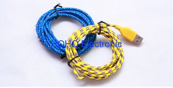 Micro USB Cable Fabric Braided Cable 1M 3FT 2M 6FT 3M 10FT For Htc Lenovo Huawei  supplier