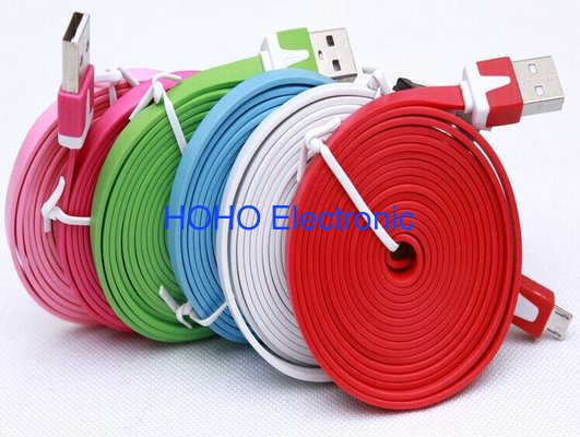 1M 3m data cable Noodle Flat USB 2.0 usb cable usb charging cables for iphone 5 6s plus S6 supplier