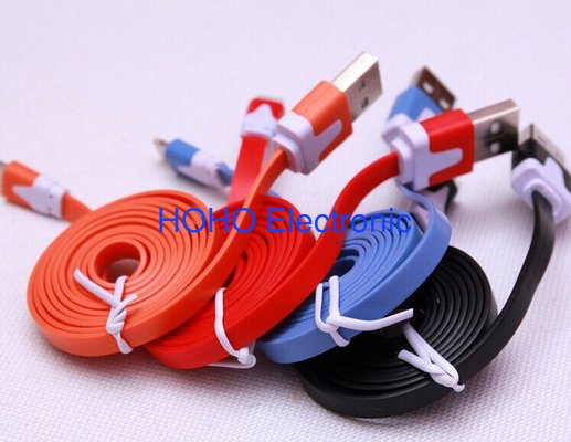 1M 3m data cable Noodle Flat USB 2.0 usb cable usb charging cables for iphone 5 6s plus S6 supplier