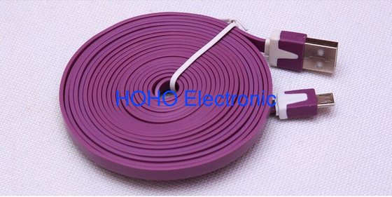 1M 3m data cable Noodle Flat USB 2.0 usb cable usb charging cables for iphone 5 6s plus S6 supplier