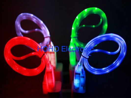 USB LED Light Cable Sync Data Charge Charging Cable Cord for iphone 6  J7 Sony HTC supplier