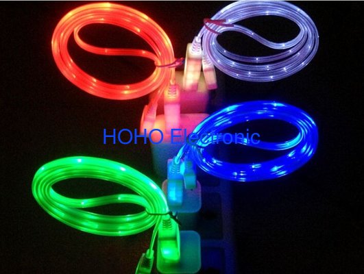 USB LED Light Cable Sync Data Charge Charging Cable Cord for iphone 6  J7 Sony HTC supplier