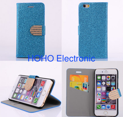 Glitter PU leather wallet Case For iPhone 4 5s 6 plus 7  galaxy s5 s4 S6 S7 NOTE 7 3 5 supplier