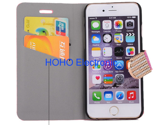 Glitter PU leather wallet Case For iPhone 4 5s 6 plus 7  galaxy s5 s4 S6 S7 NOTE 7 3 5 supplier