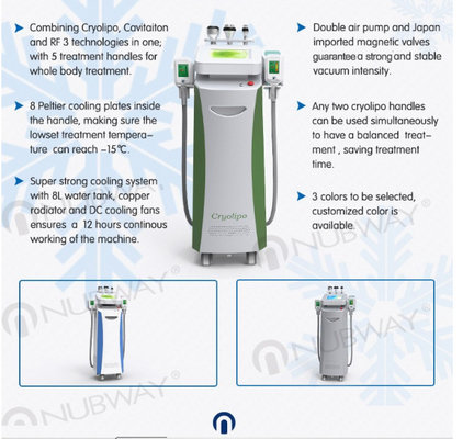 3 in 1 cryolipolysis cavitaion and RF with 5 handles cool sculpting cryolipolysis  fat reduction slimming beautymachine