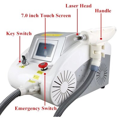 40 - 1200MJ Q Switch Laser Tattoo Removal Machine Portable For Pigment Removal