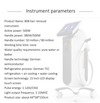 Lightweight 808 Laser Hair Removal Device 1 - 400ms Pulse Width Range