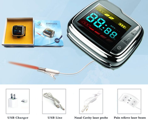 Factory 0ffer Medical Infrared Laser Therapy Watch Reduce High Blood Pressure and High Cholesterol