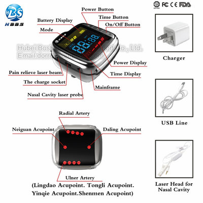 Househould Laser Therapy Watch , 650nm 5mw home Physical Therapy Device