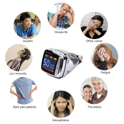 Medical low level laser therapy hypertension diabetes treatment wrist type watch