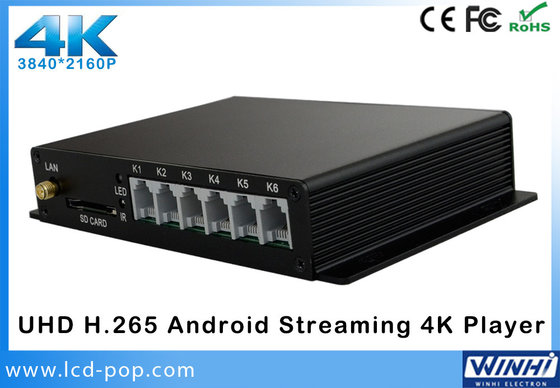 UHD 3840 × 2160p 4k Android Streaming Digital Signage Player Support Multi - Language