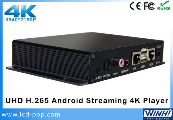 UHD 3840 × 2160p 4k Android Streaming Digital Signage Player Support Multi - Language