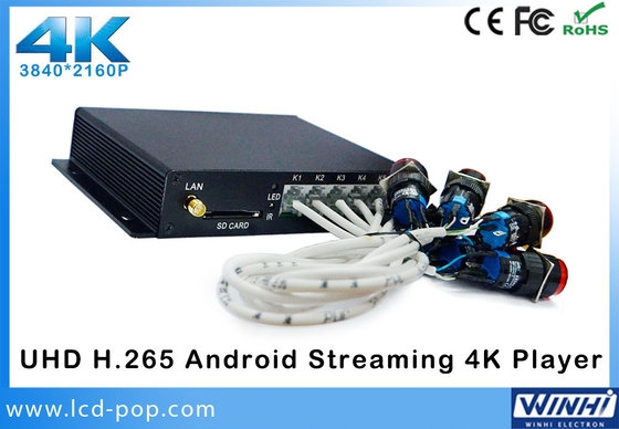 HDMI 8GB 4K Digital Signage Player Android 3840 x 2160p H.265 Nand Flash Push Button