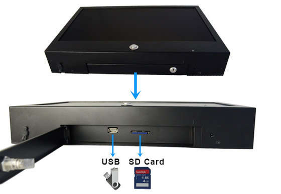 15.6" 1000cd/m² H.264  Lcd Advertising Screens Semi Rechargeable Lithium Battery HD Button
