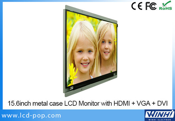 15.6" tft lcd display 16:9 open frame full hd vga metal case monitor lcd monitors display