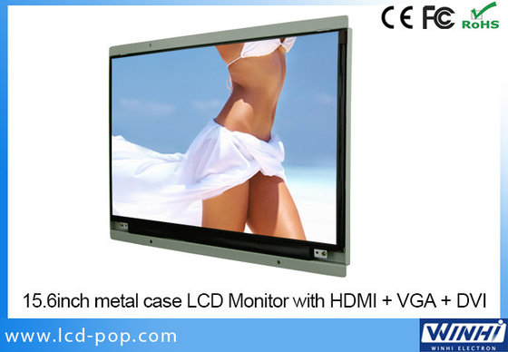 15.6" tft lcd display 16:9 open frame full hd vga metal case monitor lcd monitors display