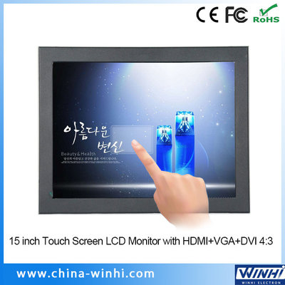 15 inch full hd vga resolution 1024 x 768 flexible lcd monitor touch screen hd lcd monitor