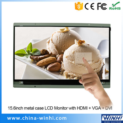 15.6 inch 1080p vga lcd monitor 12 volt digital signage touchscreen hd lcd monitor