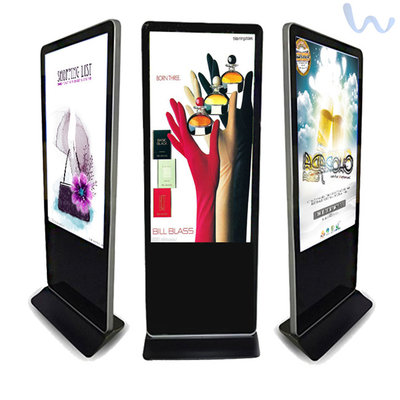 Split Digital Signage Kiosk Floor standing Network HD Advertising Display