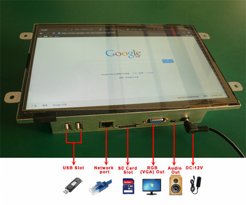 10.1 Inch Touch Screen LCD Display , Full HD Android Open Frame LCD Monitor