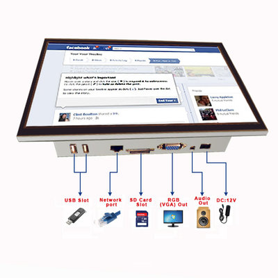 10.1 Inch Touch Screen LCD Display , Full HD Android Open Frame LCD Monitor