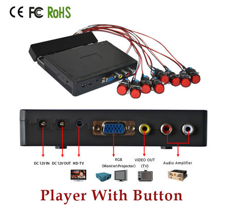 Supermarket Push Button Control Full HD LCD Advertising Media Player With Screen Display